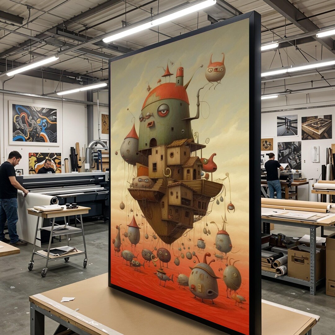 Whimsical Floating World, Surreal Fantasy Art Canvas, Dreamlike ...
