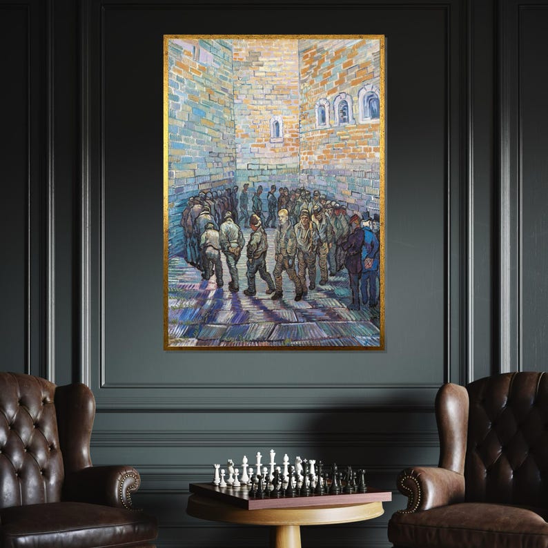 Prison Exercise Yard Canvas, Van Gogh Style, Prisoner Art, Wall Art ...