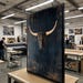 Majestic Bull Canvas Art, Rustic Bull Wall Print, Animal Wall Art, Dark ...
