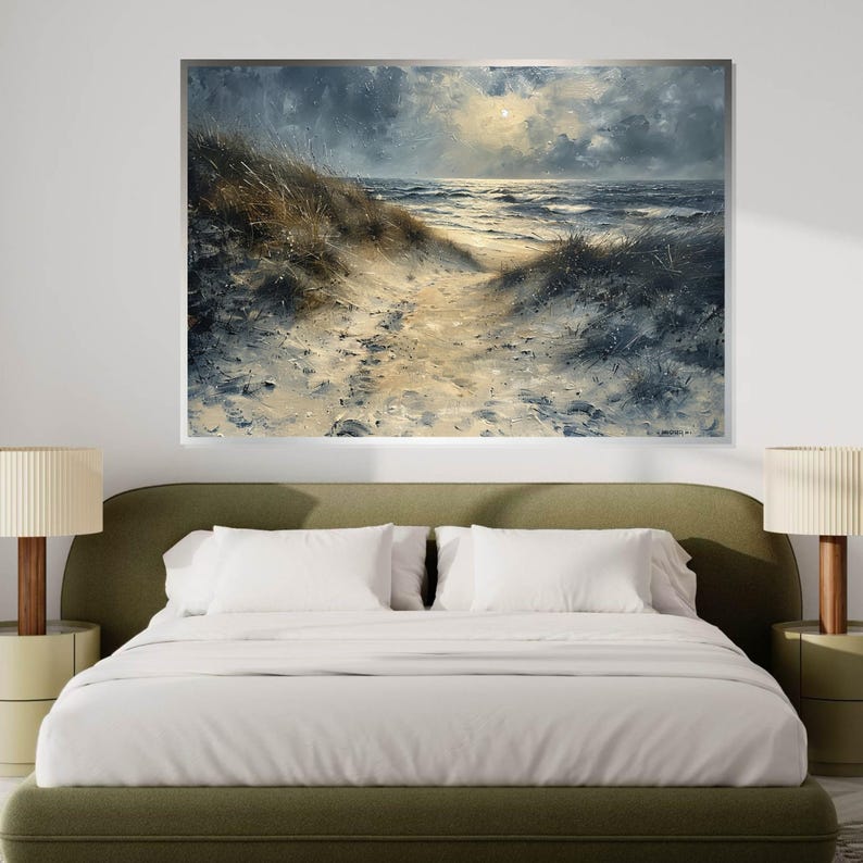 Coastal Dunes Canvas, Beach Ocean Wall Art, Seascape Print, Sand ...