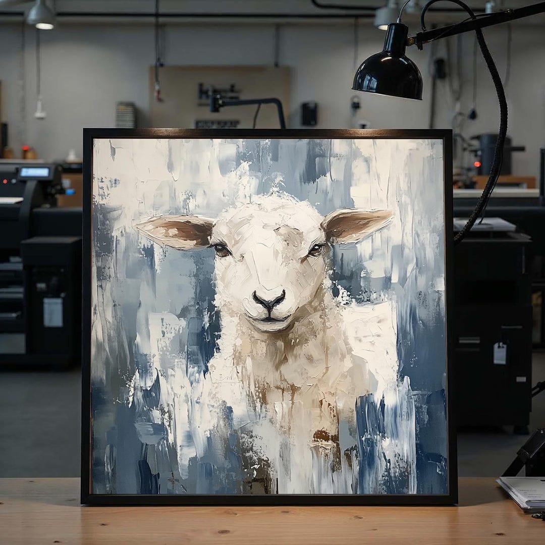 Gentle Lamb Canvas Art, Sheep Wall Print, Animal Canvas Design, Home ...