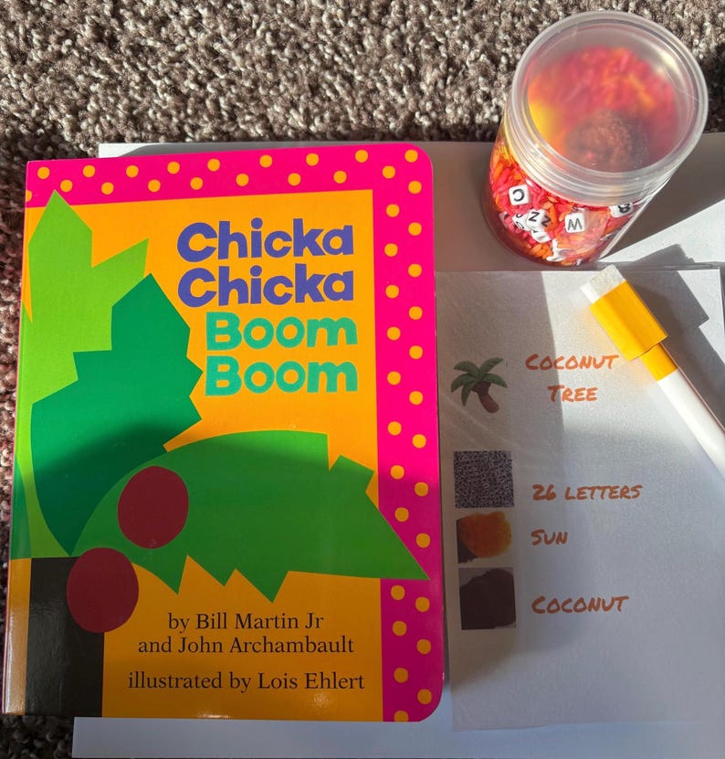 Chicka Chicka Boom Boom Sensory Bottle, Montessori I-spy Toy - Etsy