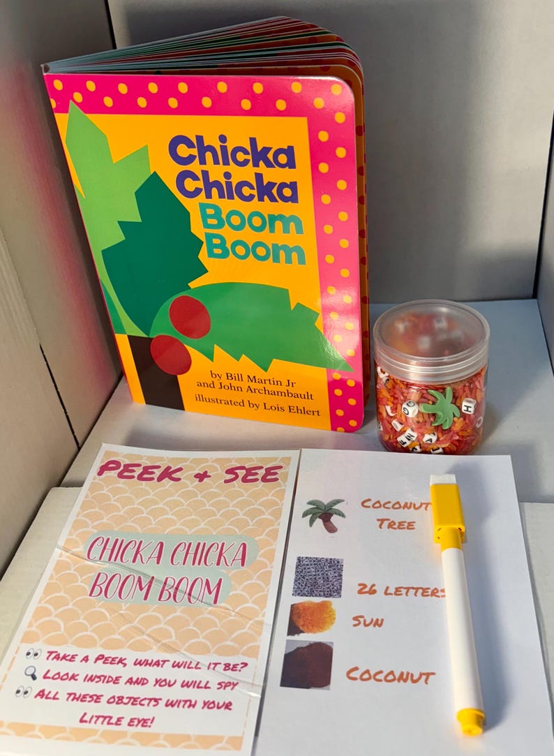 Chicka Chicka Boom Boom Sensory Bottle, Montessori I-spy Toy - Etsy