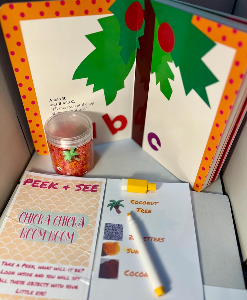 Chicka Chicka Boom Boom Sensory Bottle, Montessori I-spy Toy - Etsy