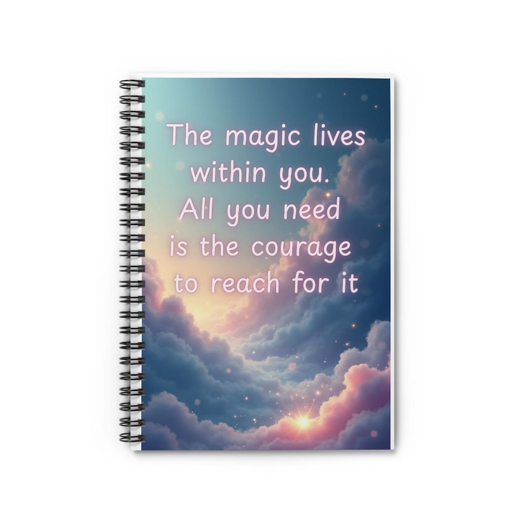 Inspirational Magic Quote Spiral Notebook | Ruled Journal, Cloudy Sky ...