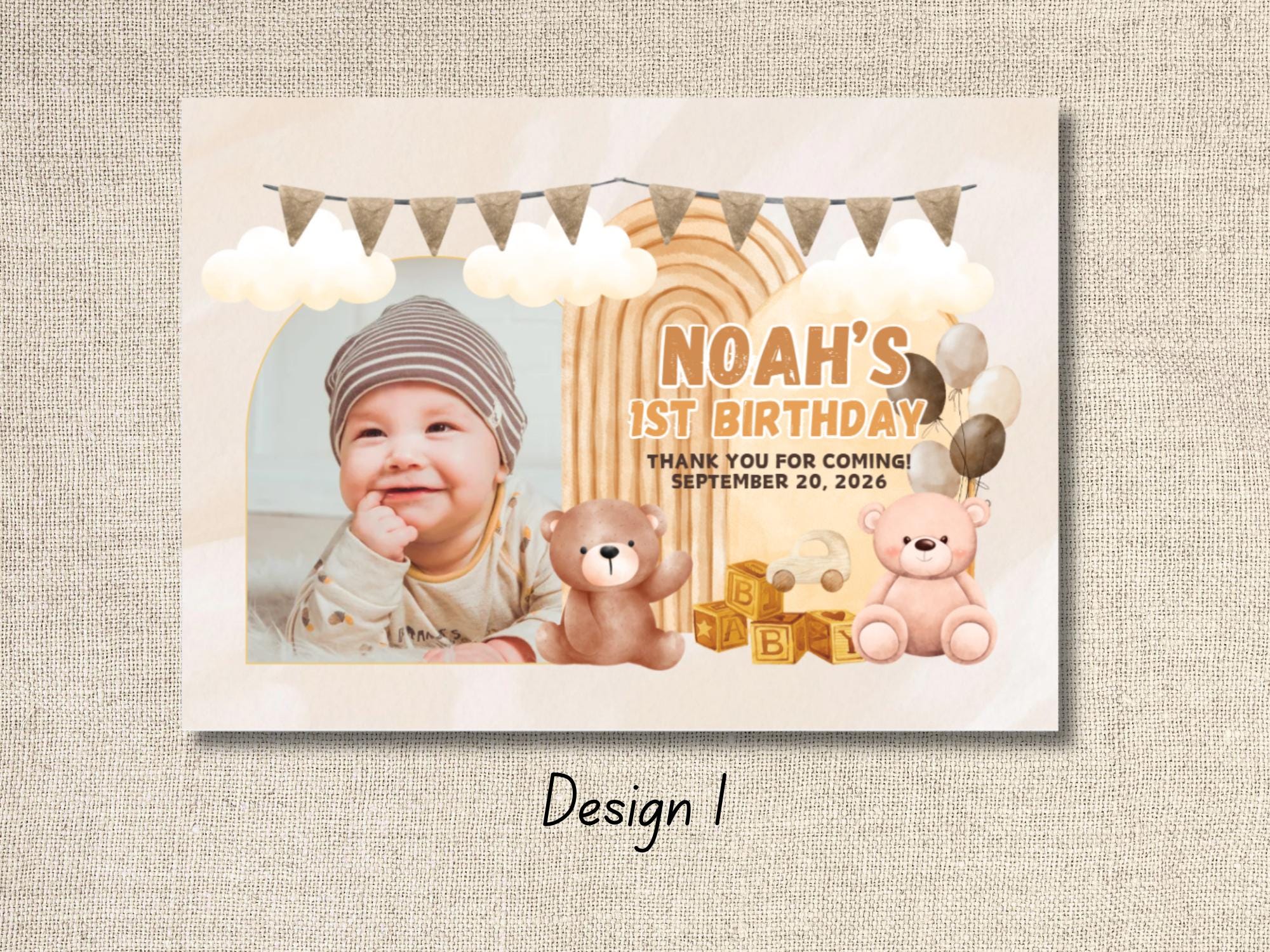 Personalized First Birthday Magnet | Custom Photo Birthday Favor | 1st ...