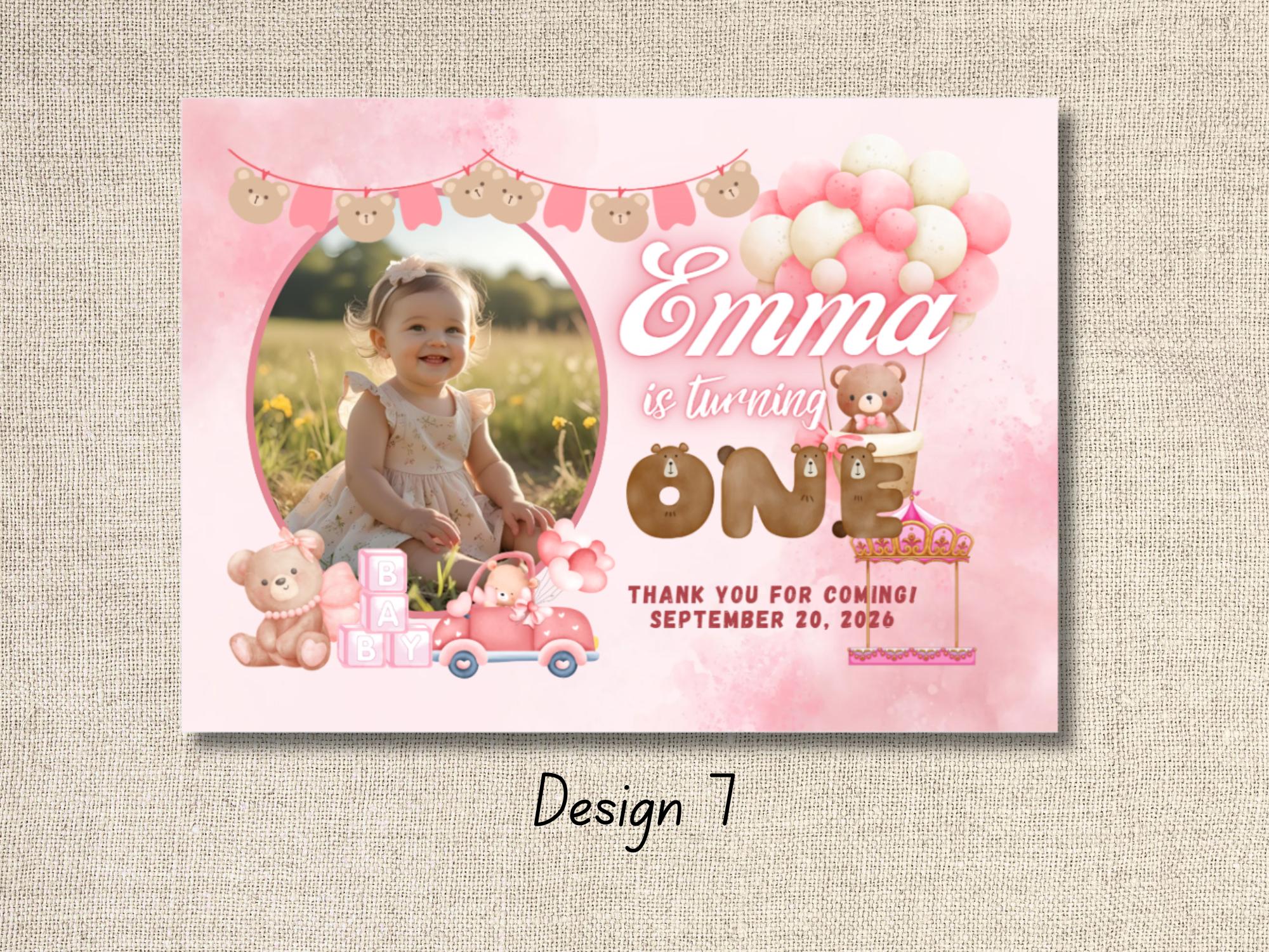 Personalized First Birthday Magnet | Custom Photo Birthday Favor | 1st ...