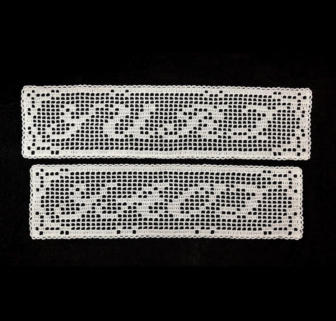 Yuri, Yaoi Banner - Handmade Filet Crochet, Lace Doily, Vintage Decor ...