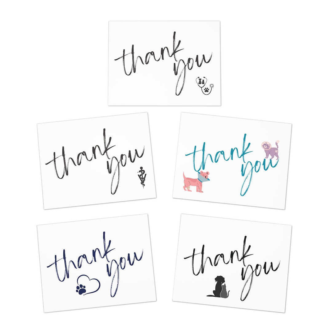 Veterinary Thank You Cards - Vet Tech Appreciation - 5 Pack - Etsy