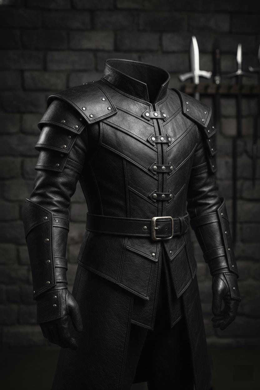 Medieval Black Leather Armor Jacket | Gothic LARP & Cosplay Warrior ...