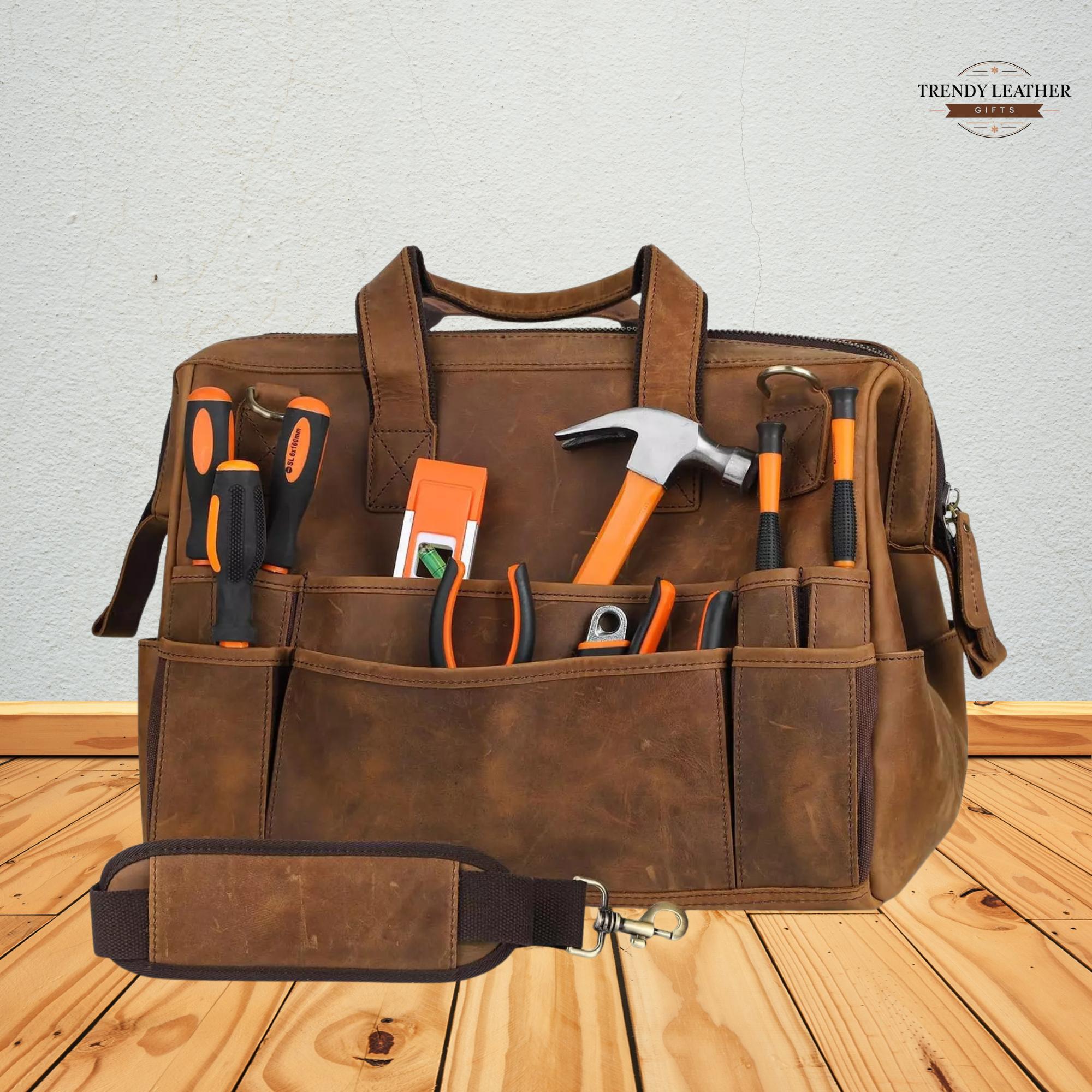 Handmade Leather Tool Bag, Personalized Bag, Electrician Tool Bag, Bag ...