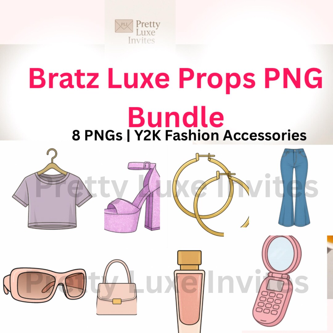 Bratz Luxe Props PNG Bundle | Y2K Fashion Clipart | Heels, Bag ...
