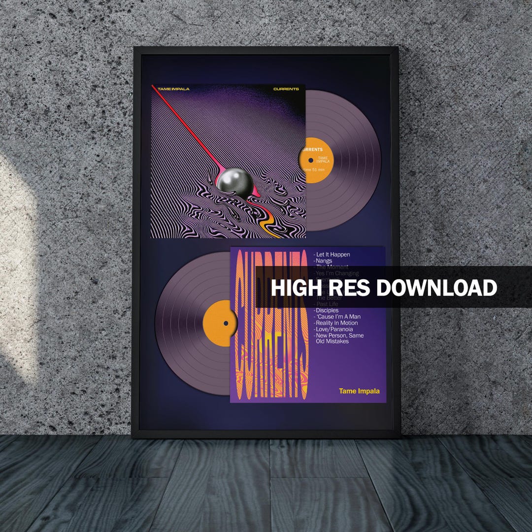 CURRENTS Album Cover Poster, TAME IMPALA Poster, Psychedelic Pop Wall ...