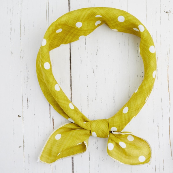 Yellow Polka Dots Scarf - Etsy