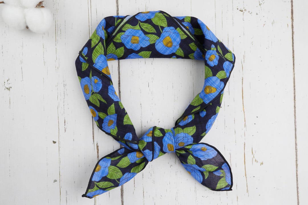 100% Cotton 21" X 21" Blue Floral Bandana Bundle, One-side Print ...