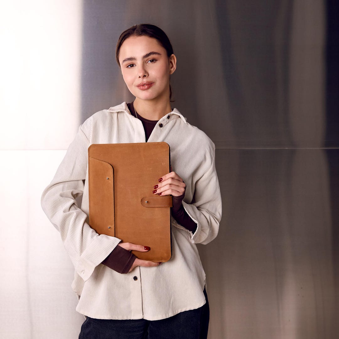 Personalized Leather Document Case, Engraved Leather Folder, Paper ...