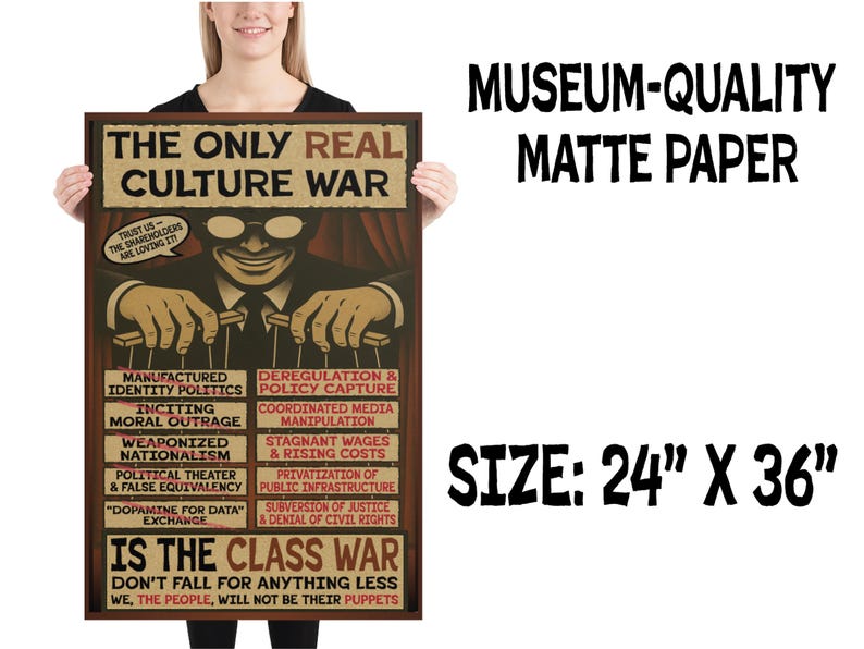 Class War Protest Sign – Wwii-style Anti-elite Propaganda Poster Art - Etsy