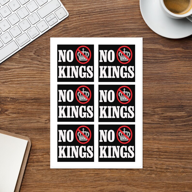 NO KINGS Sticker Sheet (set of 6) - "no Kings" Protest Stickers - Etsy