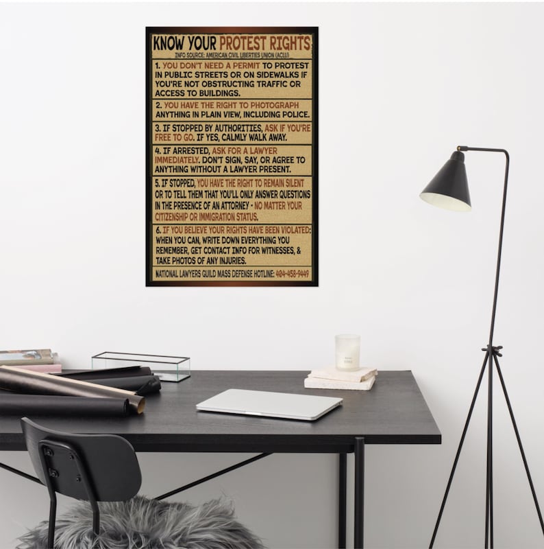 Know Your Rights Protest Sign With Mass Defense Hotline Number - Etsy