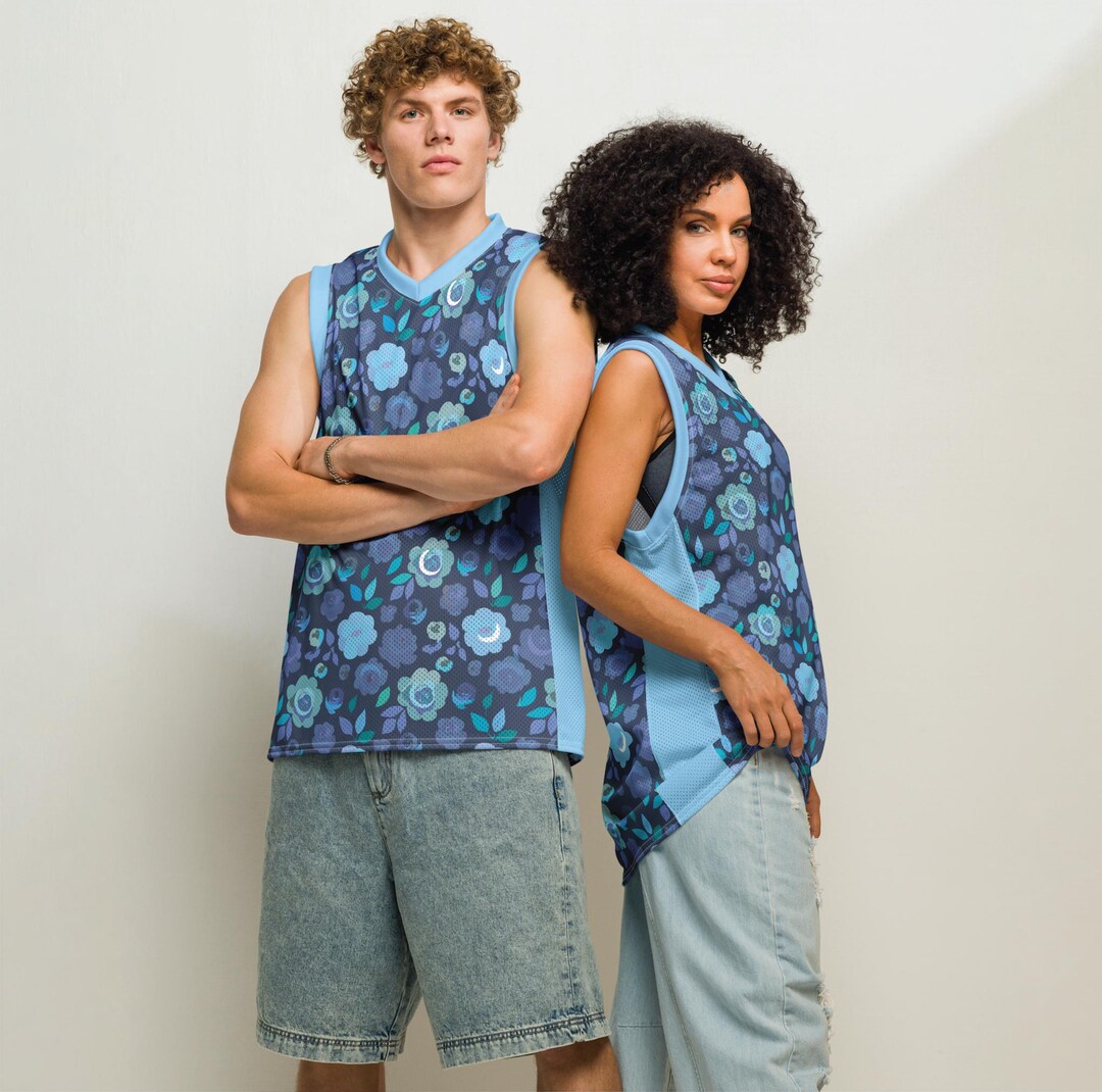 Floral Basketball Scrimmage Jersey | Unisex Heavyweight Mesh Practice ...