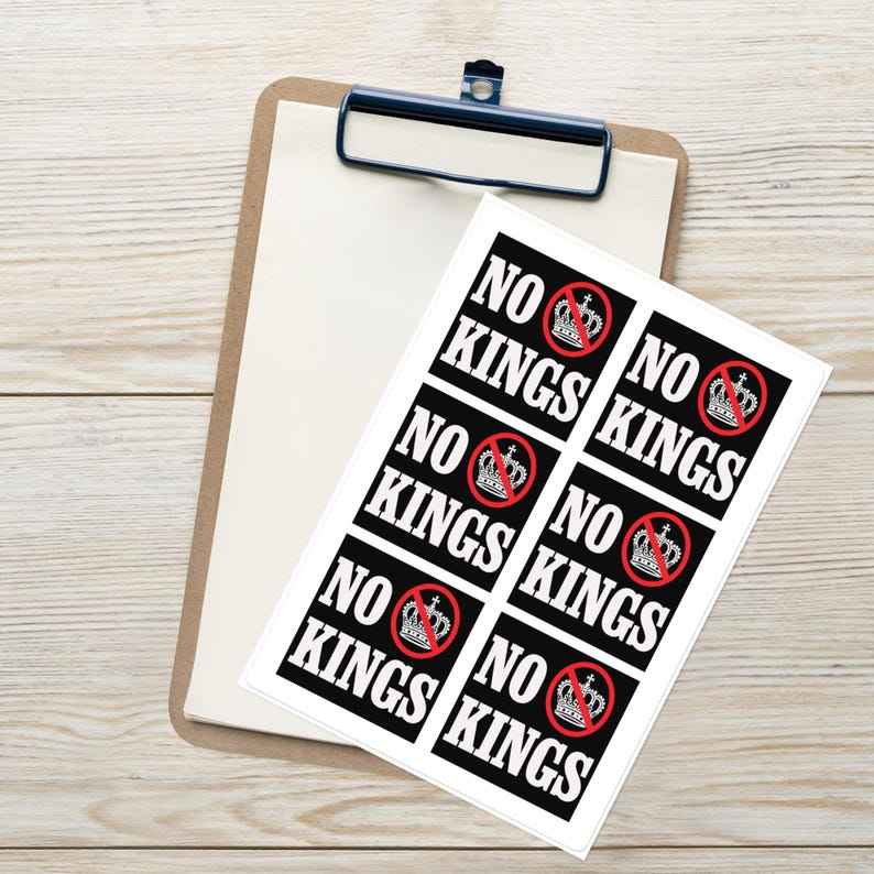 NO KINGS Sticker Sheet (set of 6) - "no Kings" Protest Stickers - Etsy