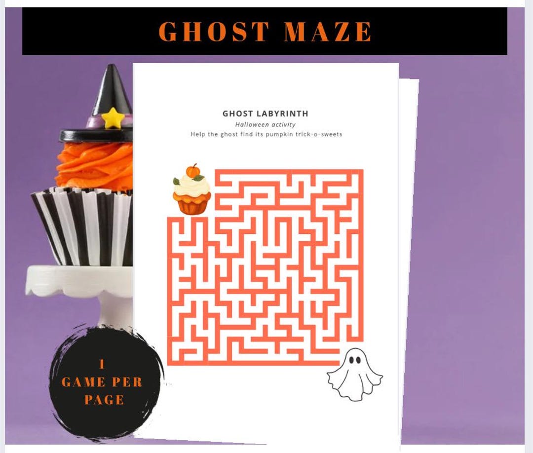 Halloween Ghost Maze Game: Printable Family Activity (PDF Download - Etsy