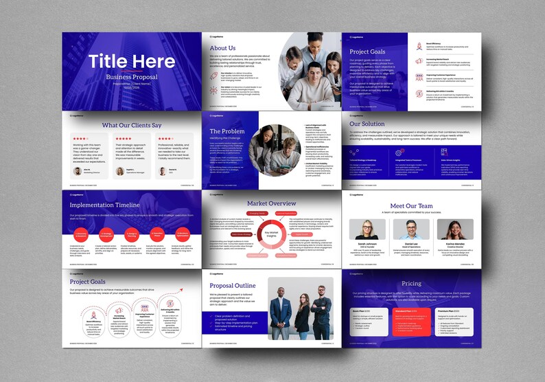 Business Proposal Canva Template, Editable Pitch Deck Presentation ...