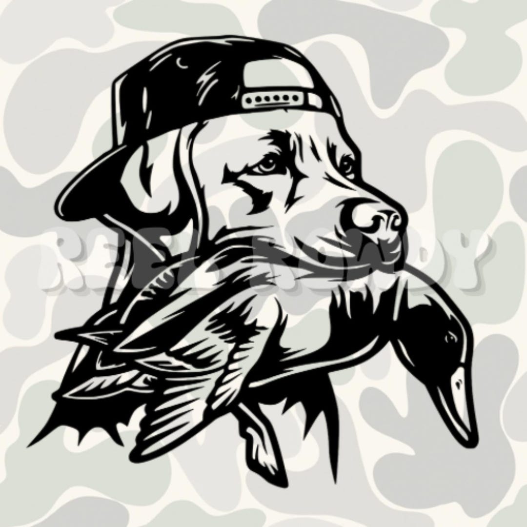Backwards Hat Duck Hunting Dog Vinyl Decal - Lab Decal - Etsy