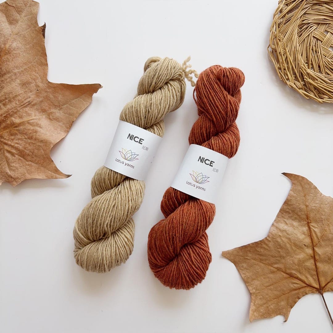 100g Lotus Nice Yarns, 100% Fine Merino Wool Yarn, Lightness and Warmth ...
