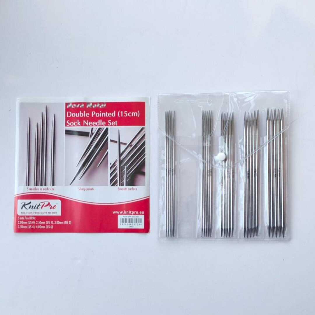 Knitpro Nova Metal Double Pointed Knitting Needle Set (5 Sizes 15cm ...