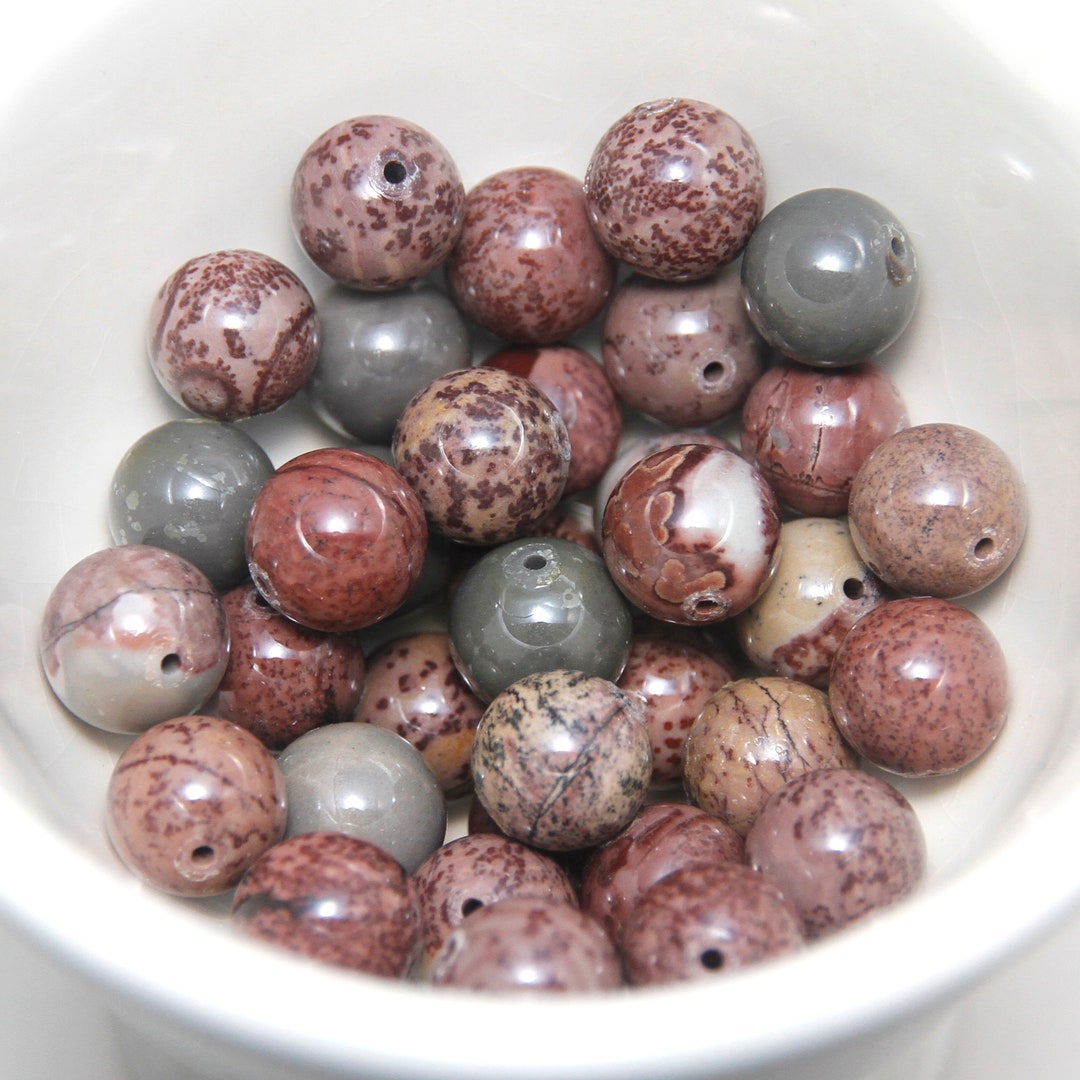 Semi Precious Jasper 10mm Round X 10 Beads - Etsy