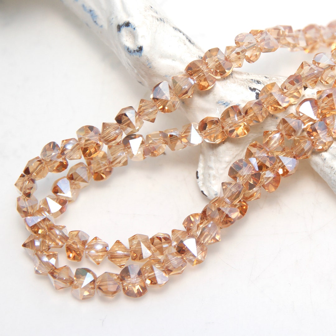 6x4mm Transparent Golden Shadow Colour With Shiny Lustre Finish X 10 ...