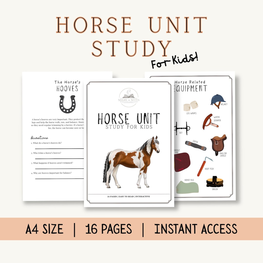 Horse Unit Study for Kids | PDF Download | Printable Homeschool Lesson ...