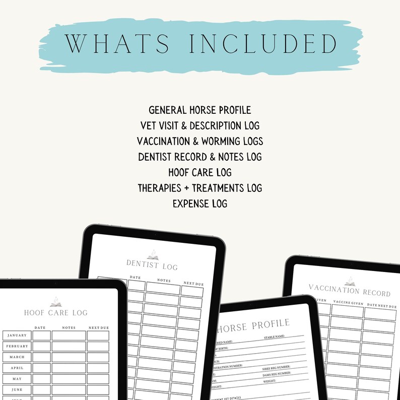 Horse Health Record Keeping Bundle | Printable Sheets & Logs | Equine ...