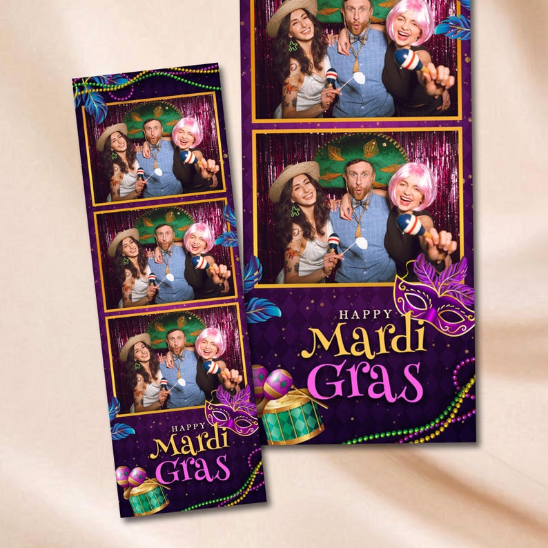 Mardi Gras Photobooth Template Carnival Party Photo Booth Template ...