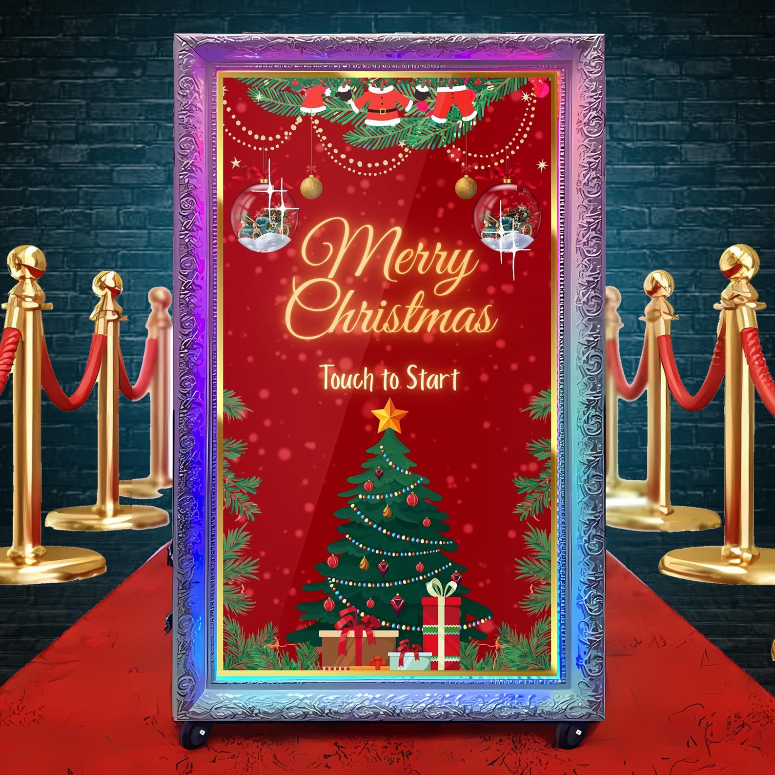 Touch to Start Photobooth Animation Christmas Party Magic Mirror Photo ...