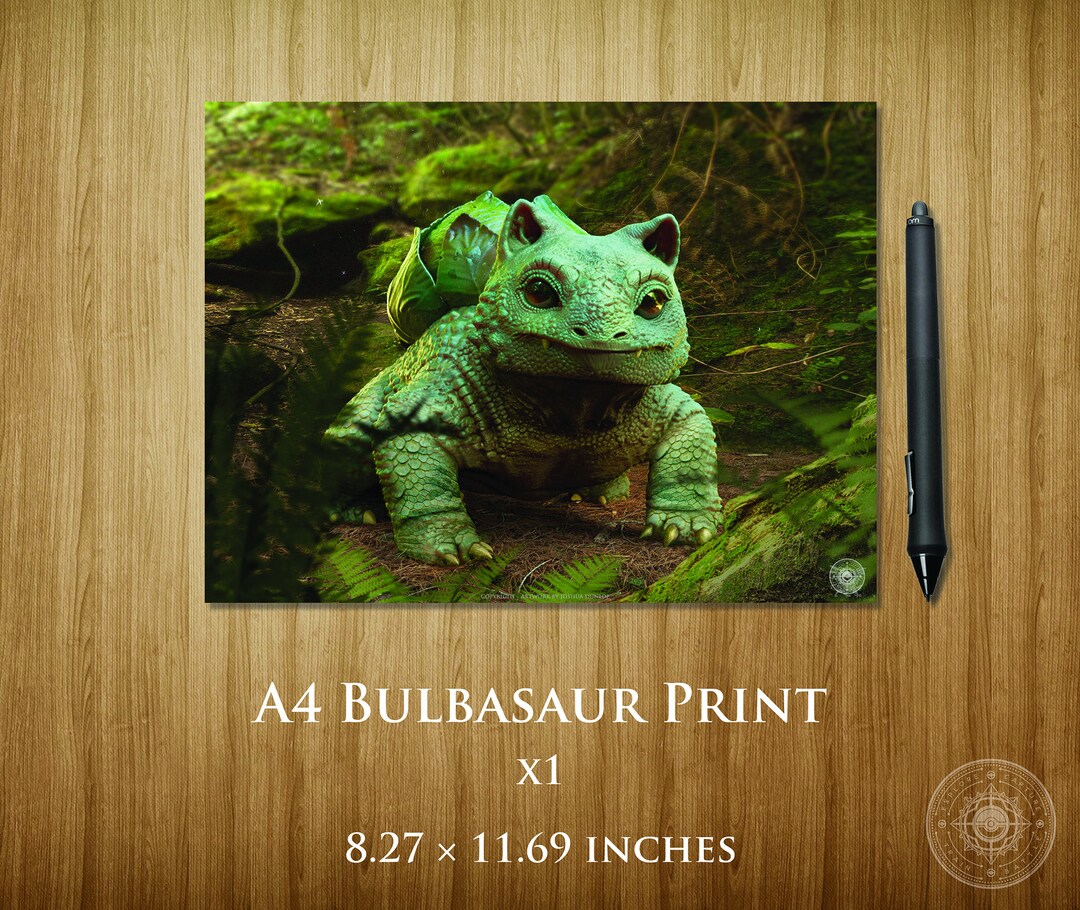 Bulbasaur 1 Print (A4) - Realistic Pokémon Art Print - Pokémon Zoology ...