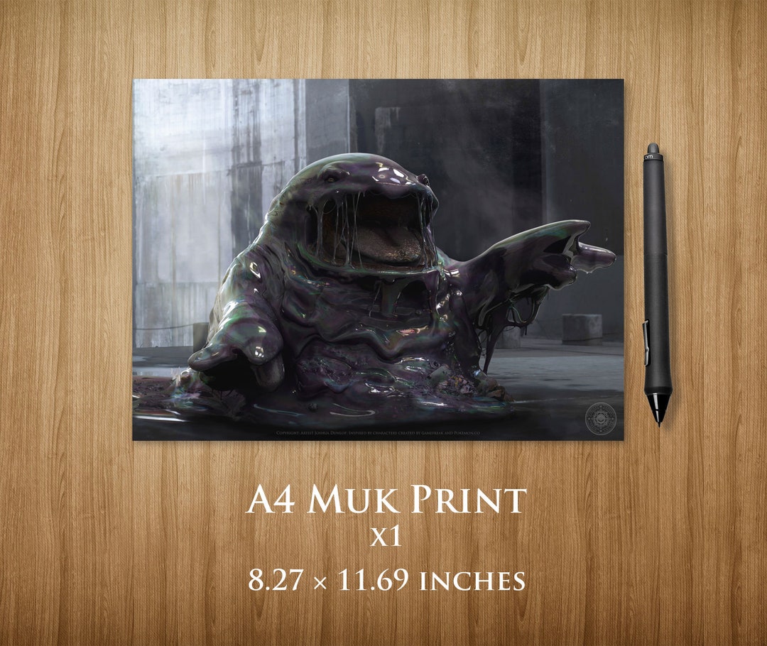 Muk Print (A4) - Realistic Pokémon Art Print - Pokémon Zoology ...