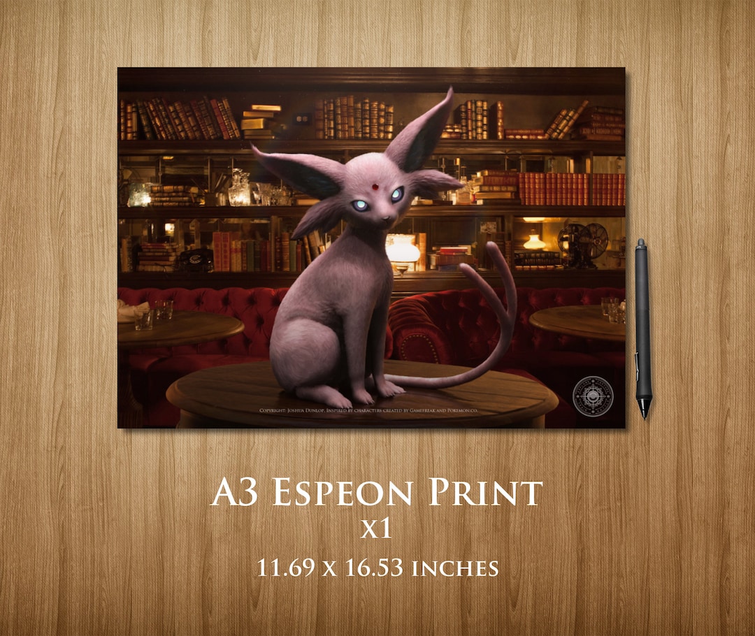 Espeon Posters (A3) - Realistic Pokémon Art Print - Pokémon Zoology ...