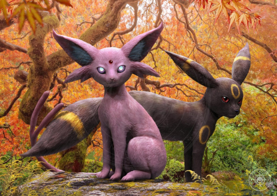 Espeon and Umbreon Posters - Etsy