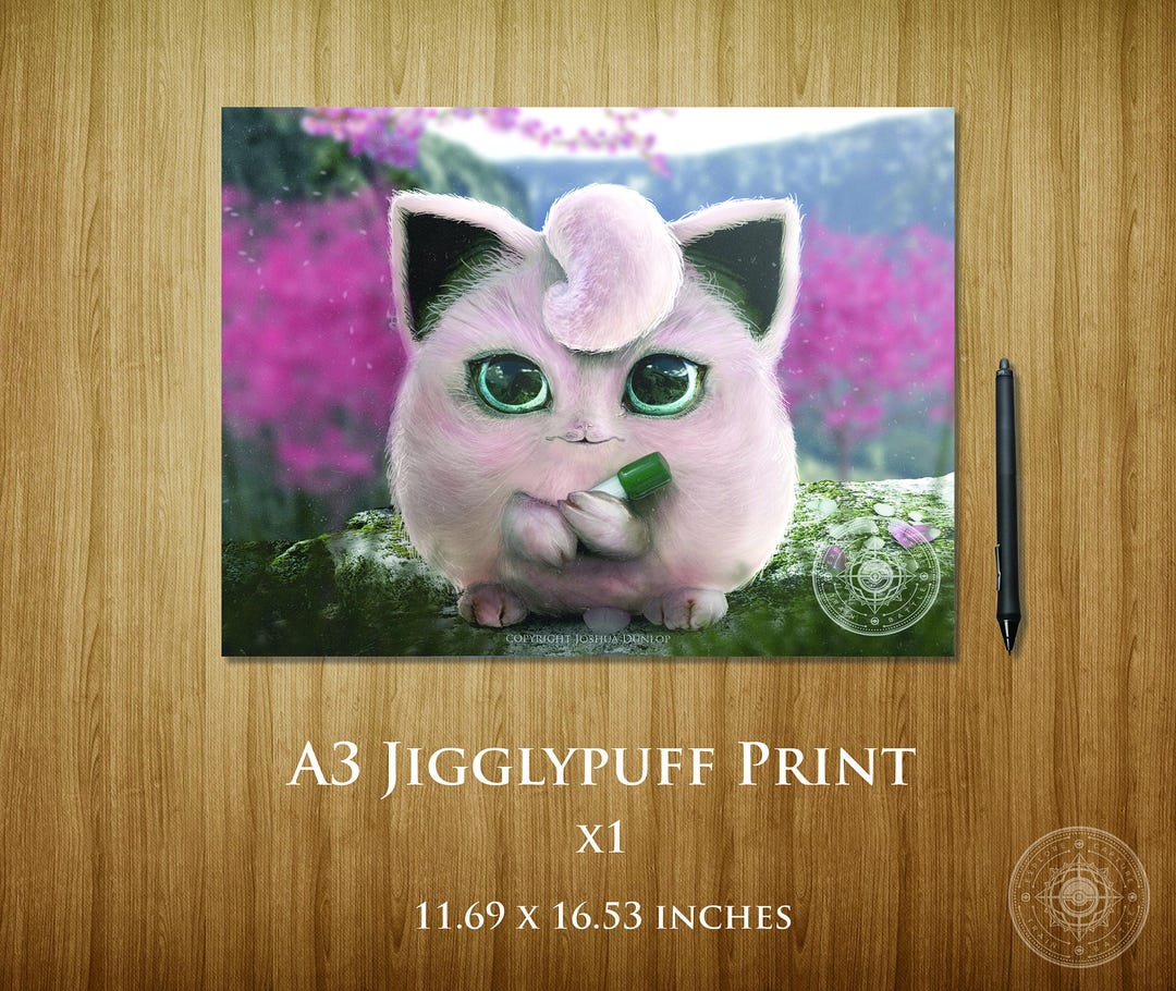 Jigglypuff 1 Posters (A3) - Realistic Pokémon Art Print - Pokémon ...