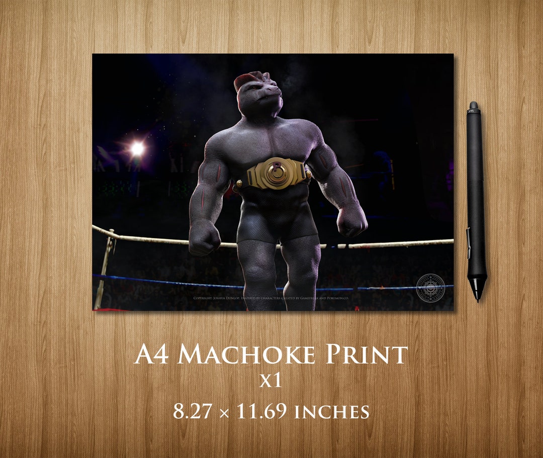 Machoke Print (A4) - Realistic Pokémon Art Print - Pokémon Zoology ...