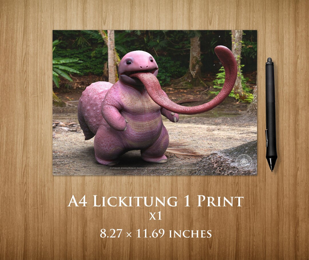 Lickitung 1 Print (A4) - Realistic Pokémon Art Print - Pokémon Zoology ...