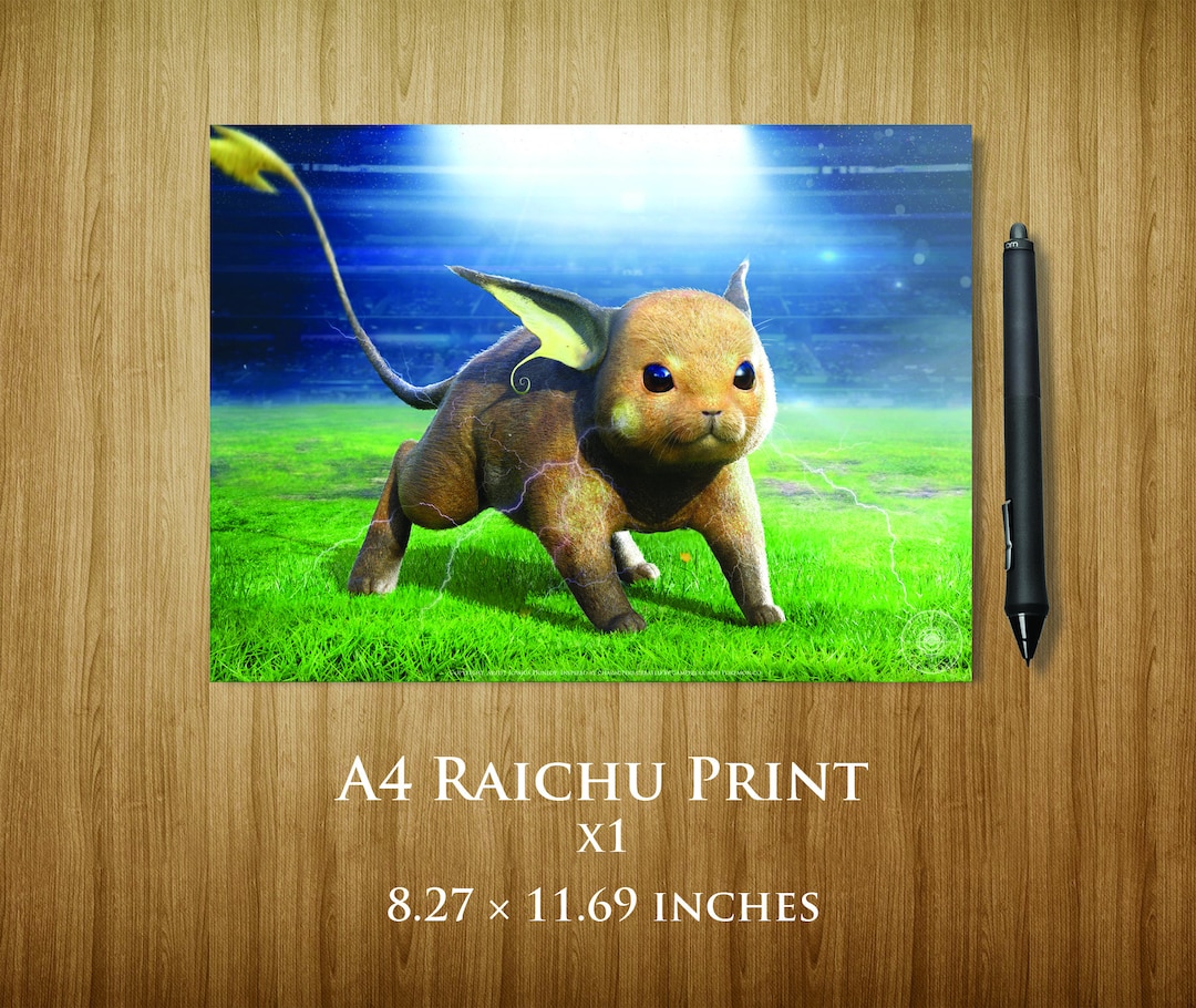 Raichu Print (A4) - Realistic Pokémon Art Print - Pokémon Zoology ...