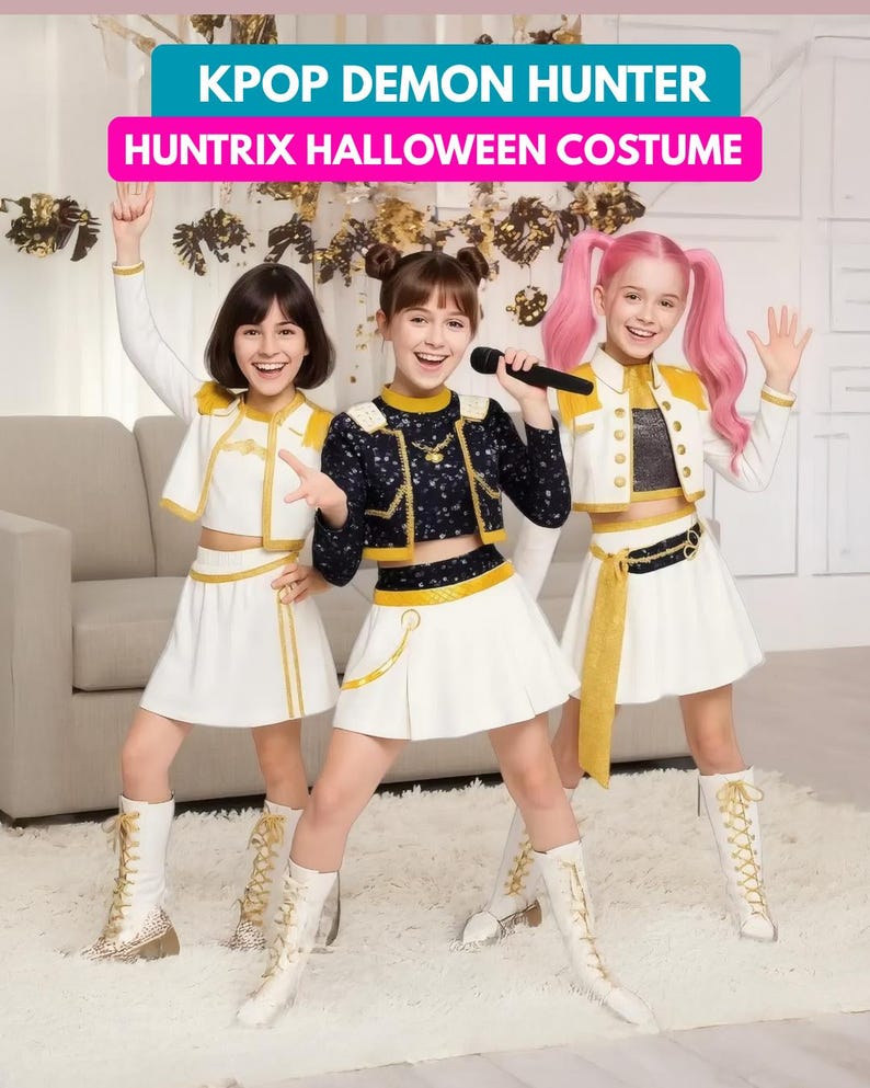 KPOP Demon Hunter Huntrix Costume for Girls | Rumi Zoey Mira Outfits - Etsy