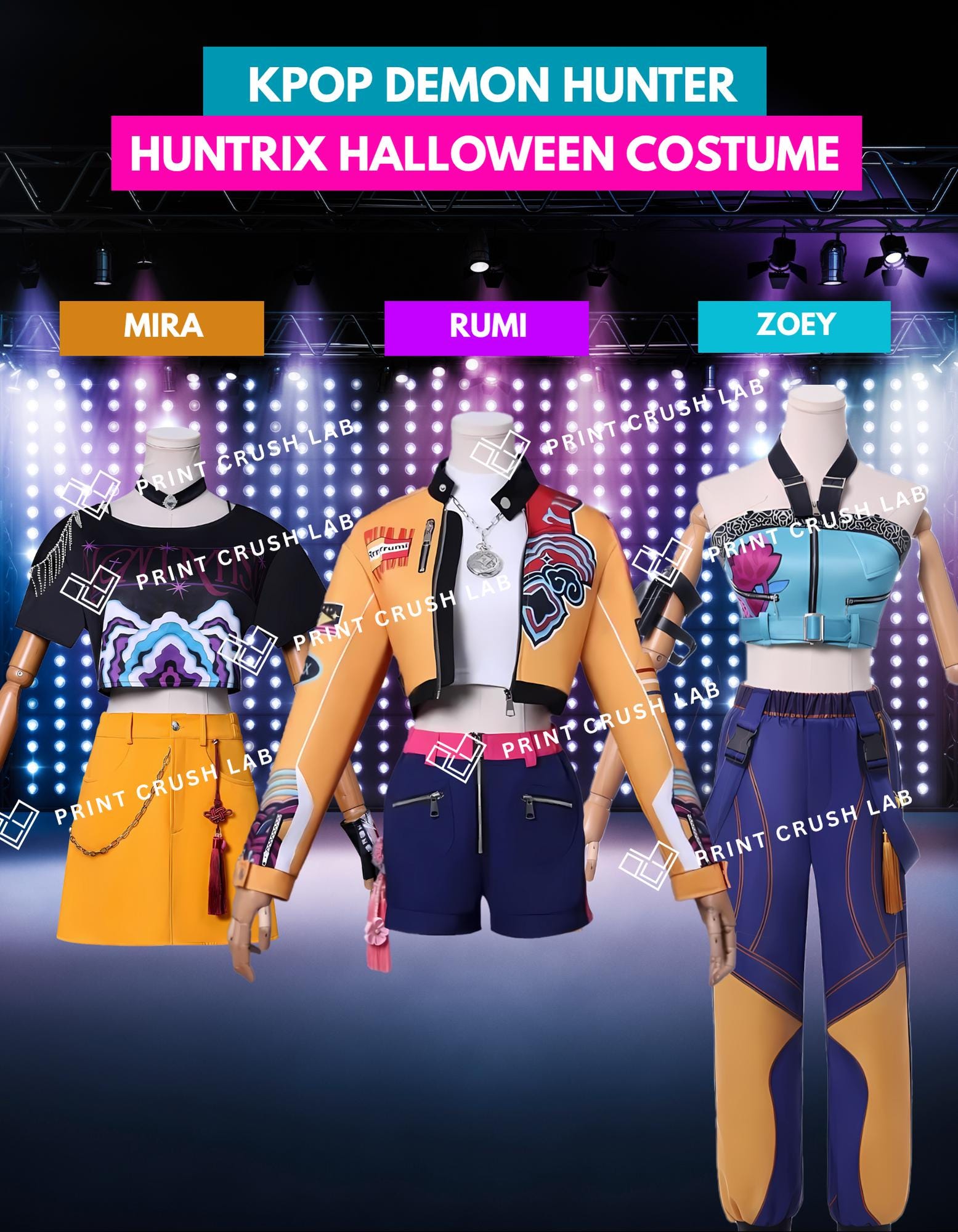 Kpop Demon Hunter Huntrix Costume • Girls & Teens Cosplay Outfit ...