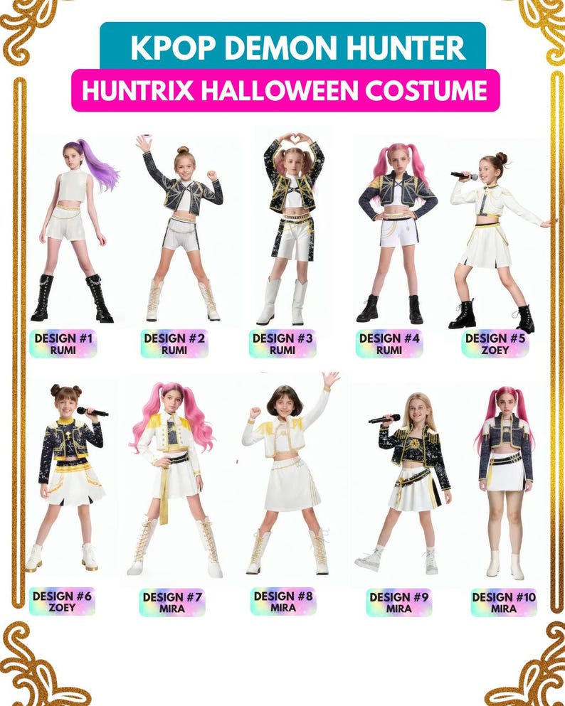 KPOP Demon Hunter Huntrix Costume for Girls | Rumi Zoey Mira Outfits - Etsy