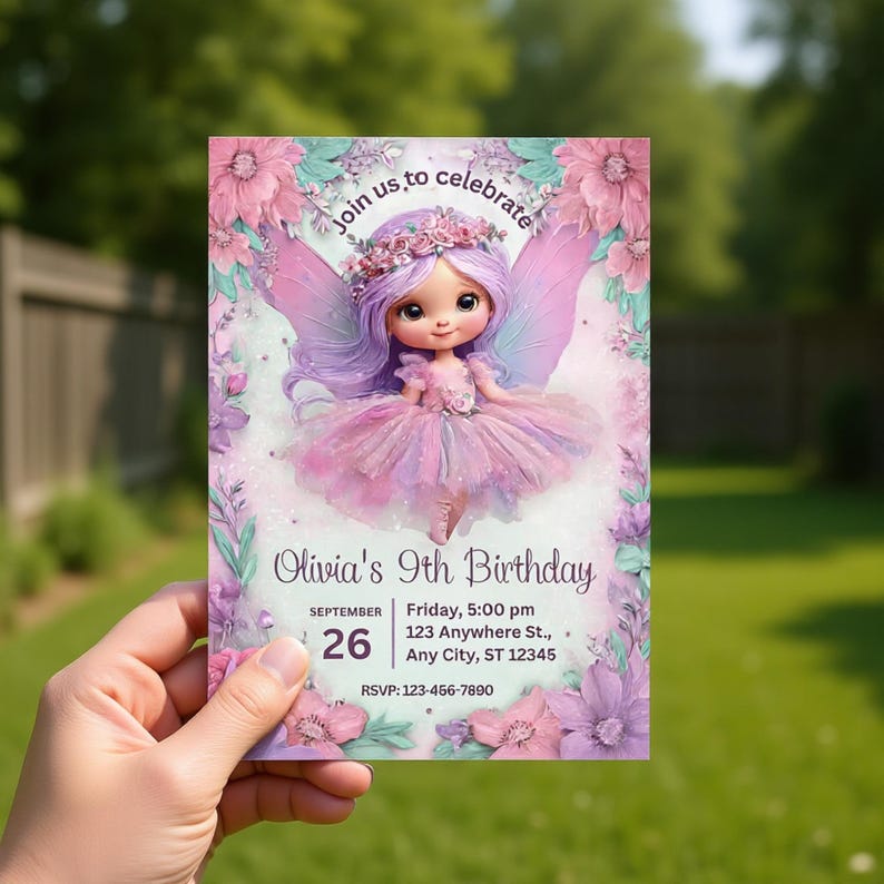 Enchanted Fairy Birthday Invitation | Fairy Girl Party Invite ...