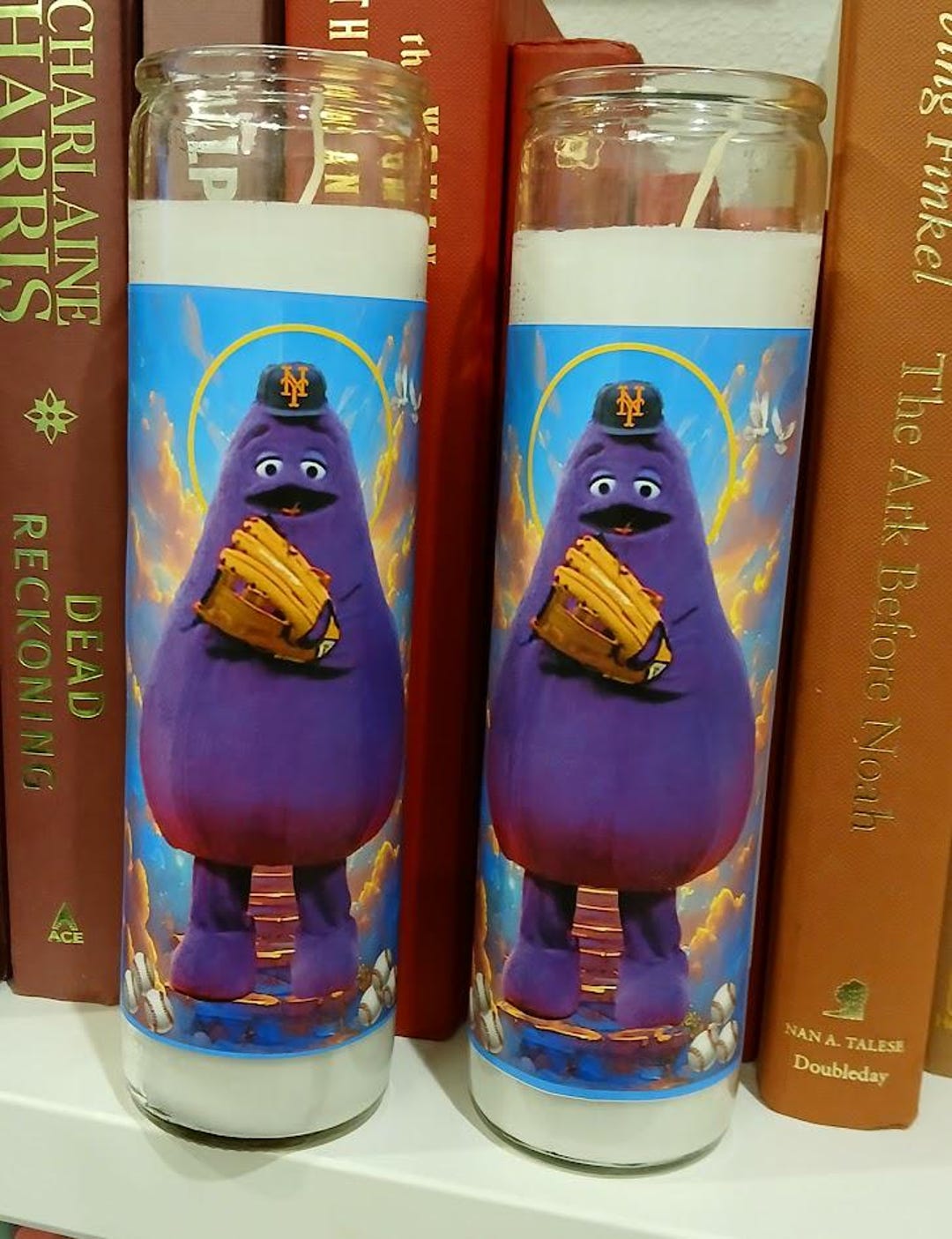 NY Mets GRIMACE Good Luck Prayer Candle Funny Stocking Stuffer - Etsy