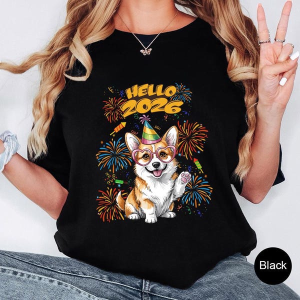 Happy New Year Corgi - Etsy